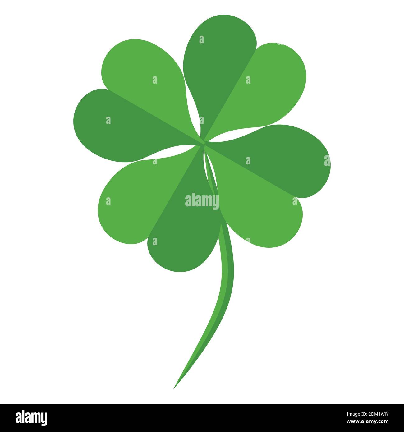Four leaf clover isolated on white, vector illustration Stock Vector ...