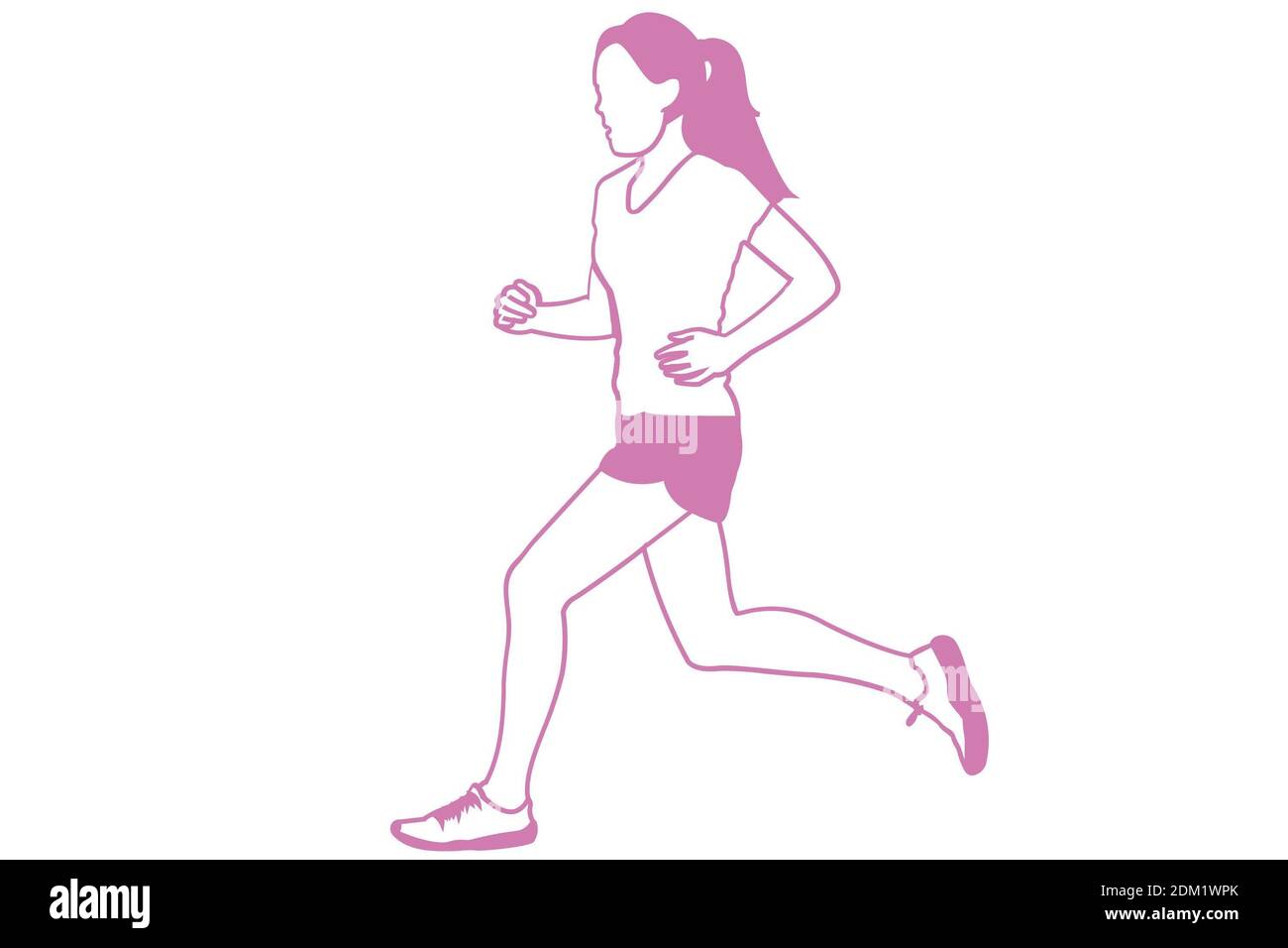 A digital illustration of a fit female jogging icon Stock Photo - Alamy