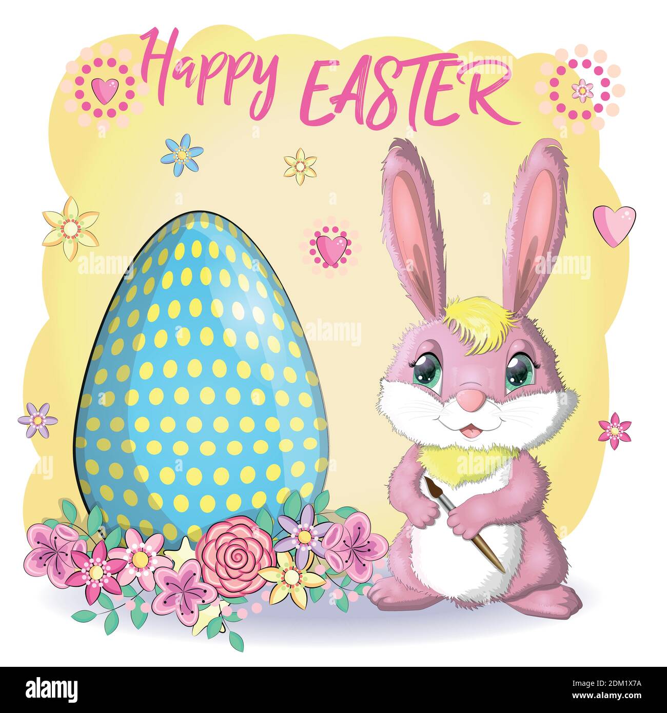 Easter bunny rabbit cartoon character with easter egg Stock Vector ...