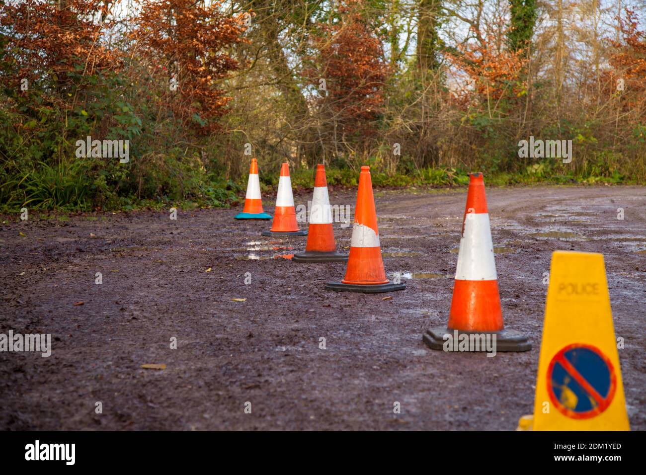 Police traffic cones hi-res stock photography and images - Alamy