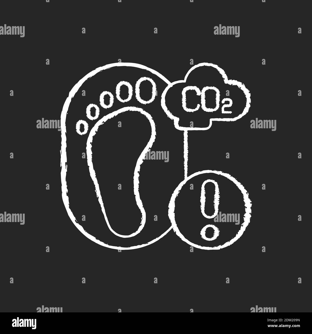 Carbon footprint chalk white icon on black background Stock Vector ...