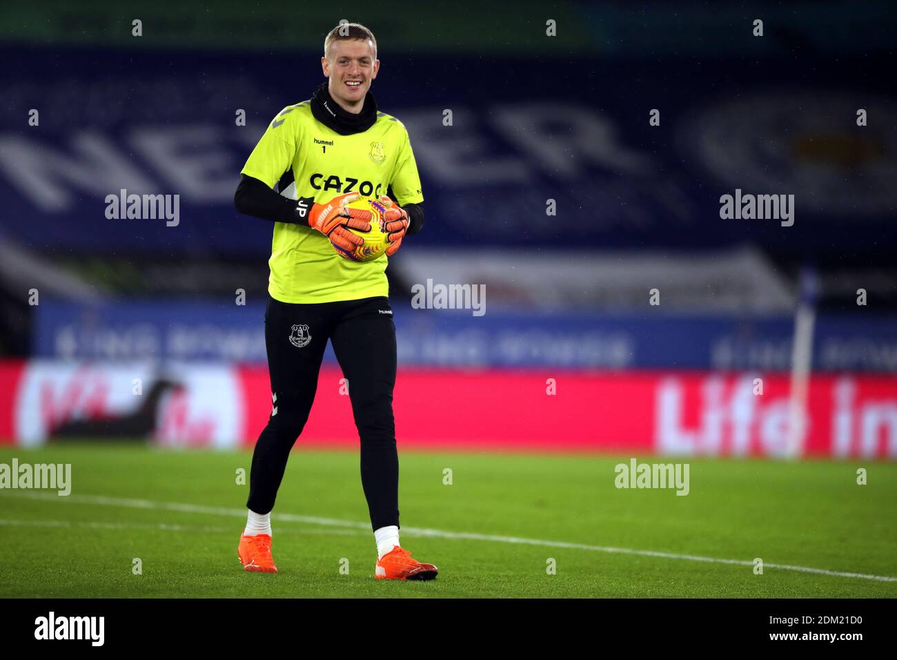 Everton goalkeeper Jordan Pickford ahead of the Premier League match at ...