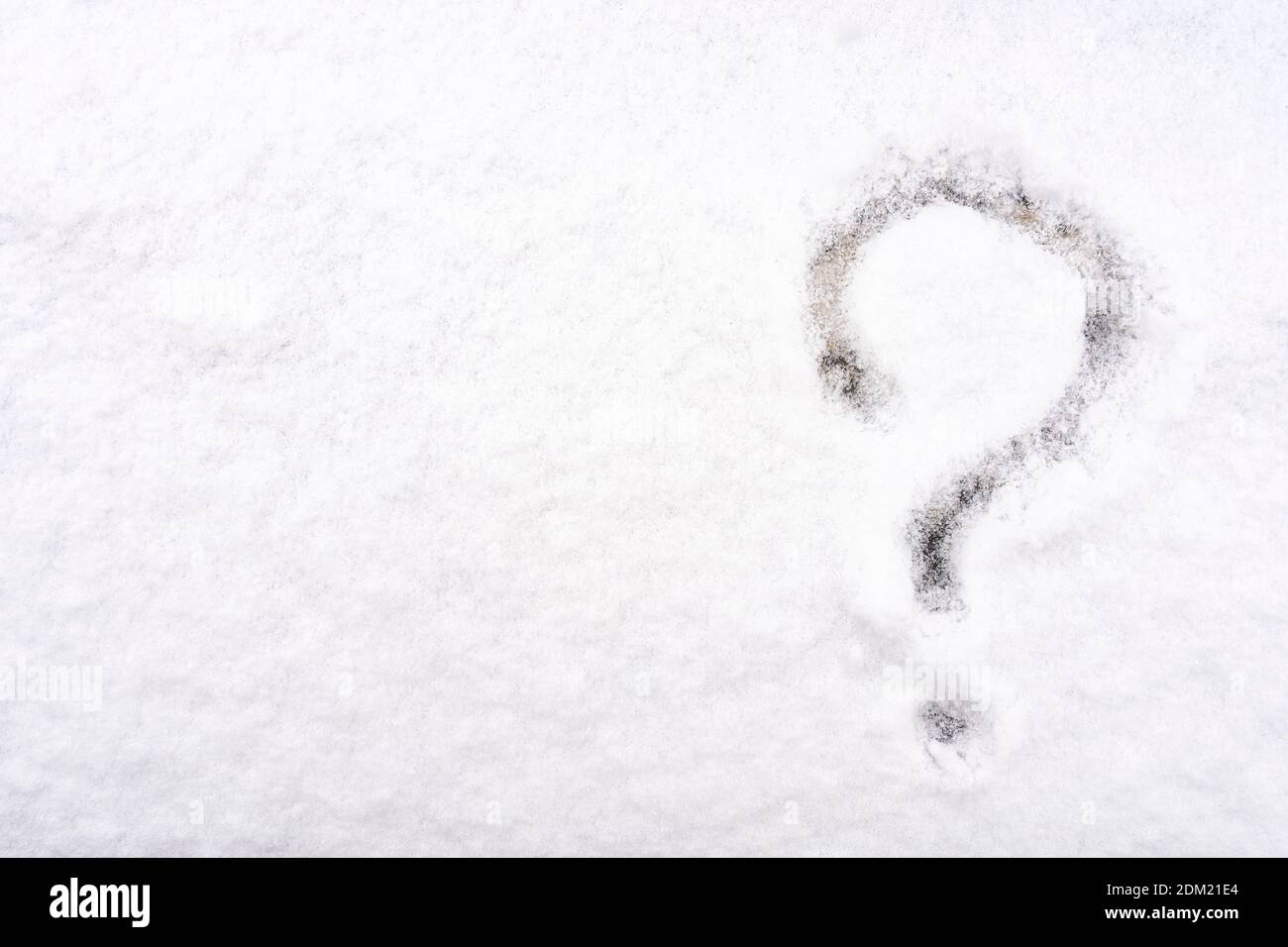 question mark written on fresh white snow in winter time Stock Photo ...