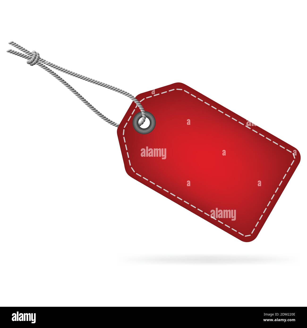 Blank red sale tag label with string, 3d vector illustration Stock ...