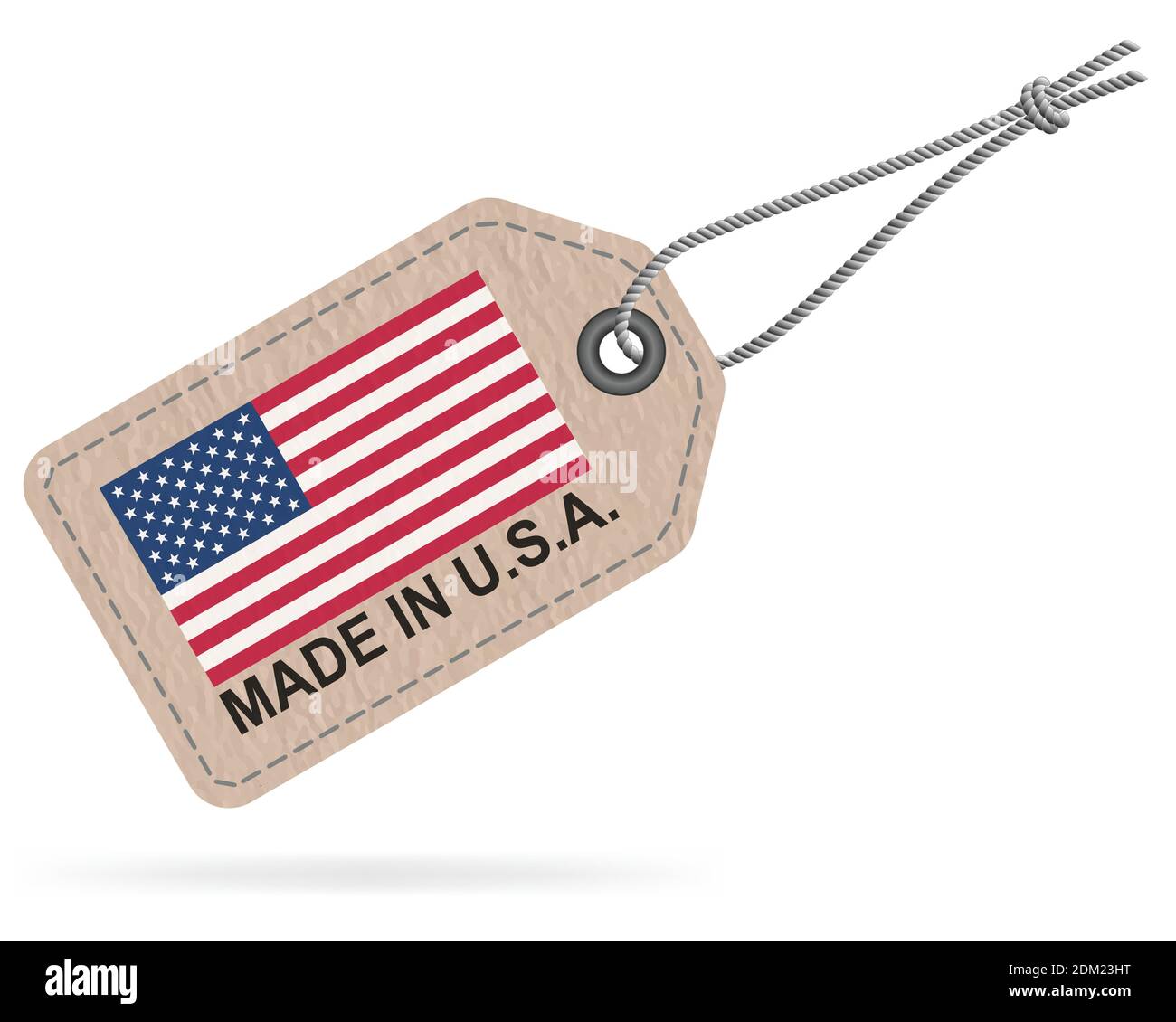 Made in USA tag label isolated on white, 3d vector illustration Stock ...