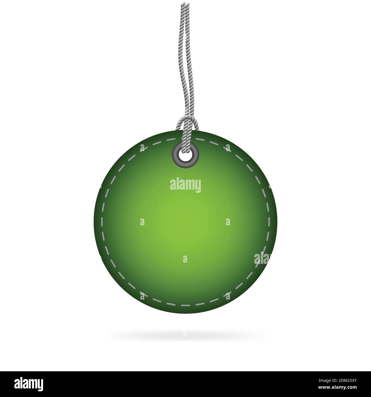 Round blank green sale tag label with string, 3d vector illustration ...