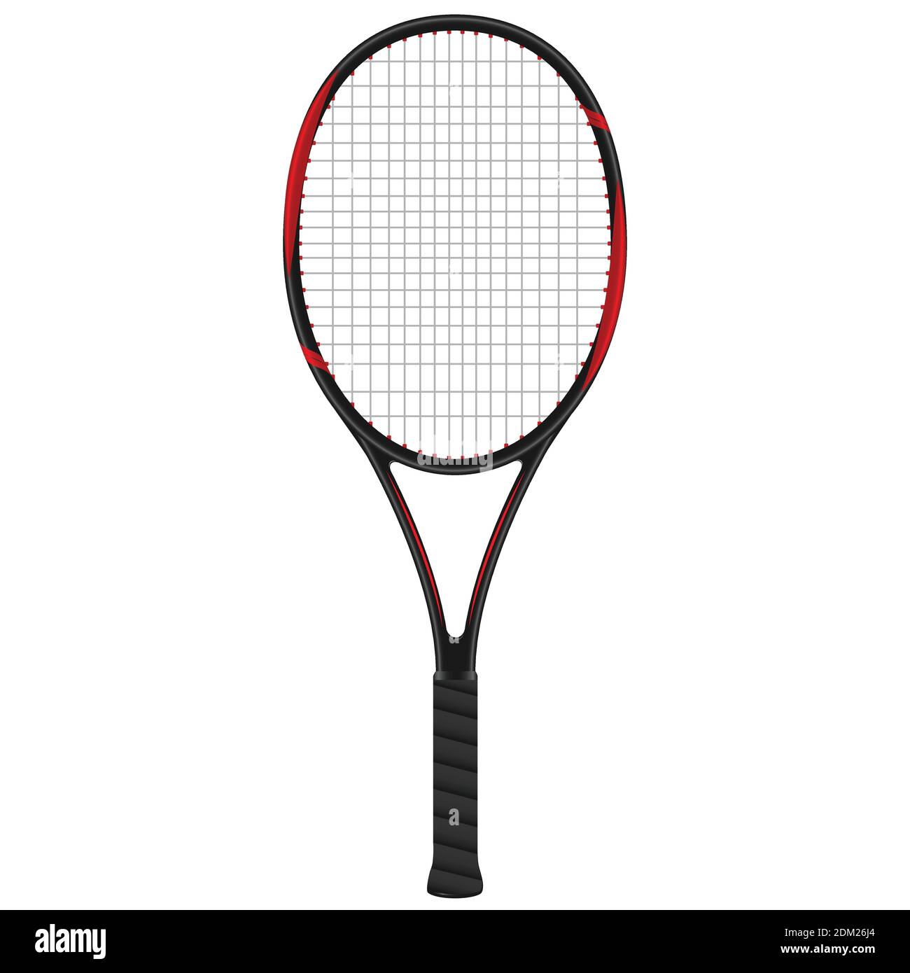 Tennis racket in red and black design, 3d vector illustration Stock ...