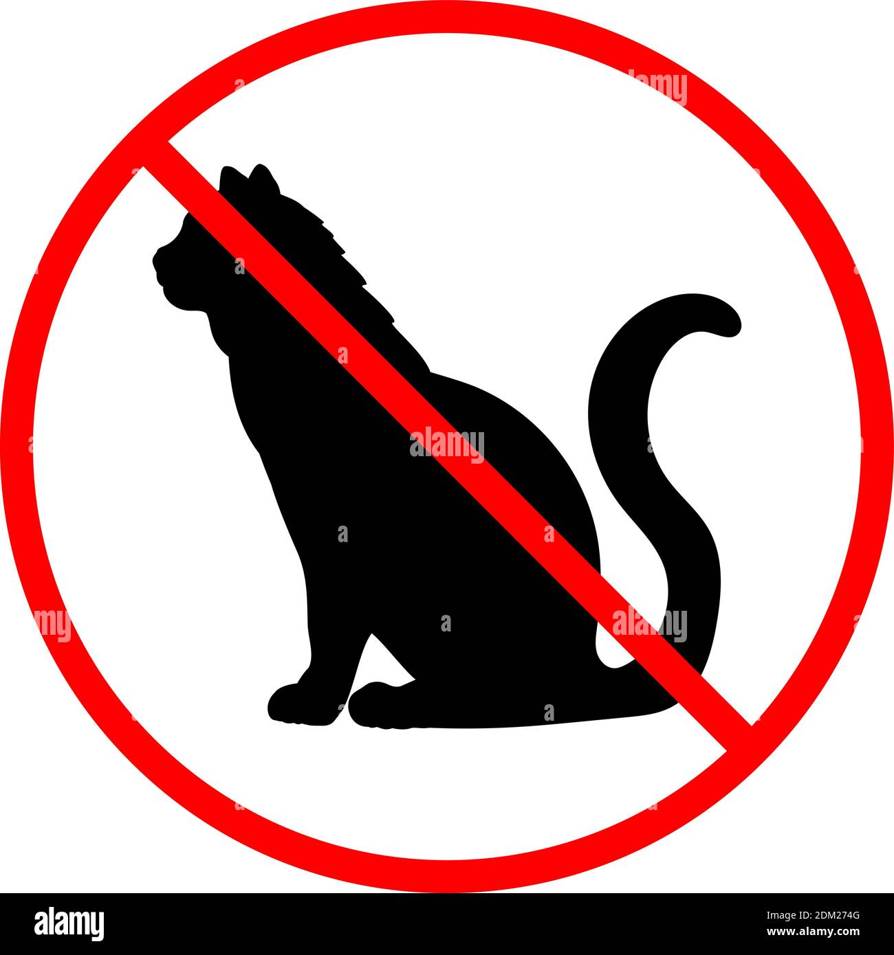 Stop no sign silhouette cat . Cat stop. Symbol of prohibition ...