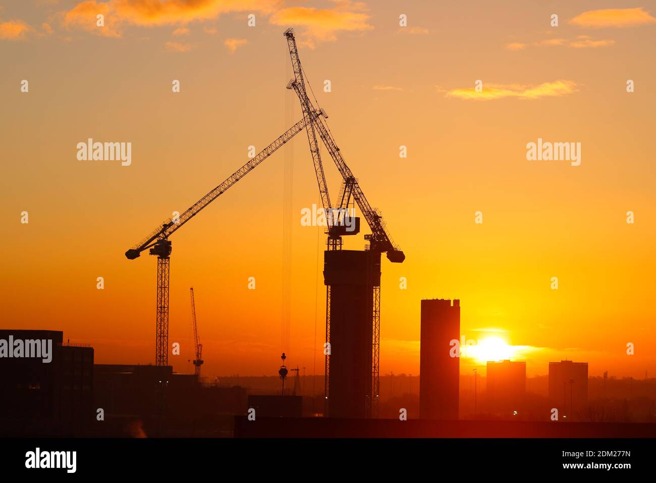 Sunrise behind Monk Bridge development in Leeds City Centre Stock Photo ...