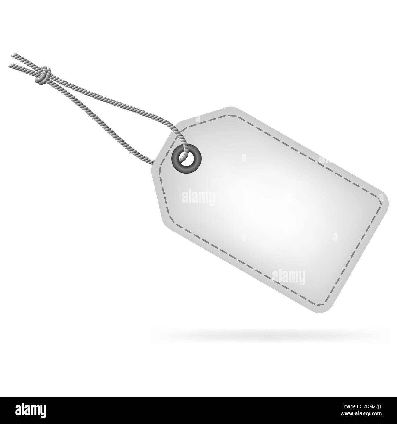 Blank white sale tag label with string, 3d vector illustration Stock ...