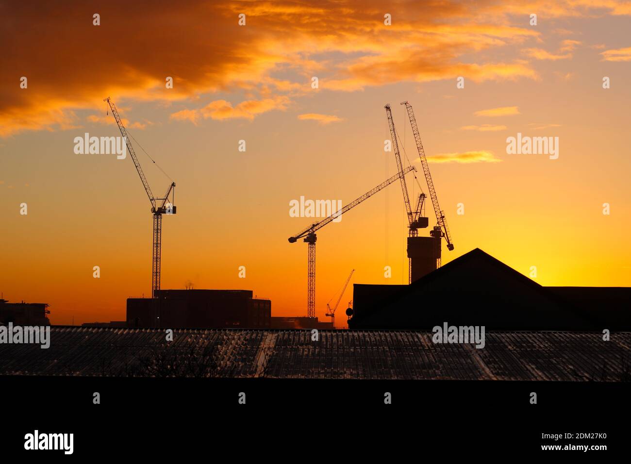 Sunrise behind Monk Bridge development in Leeds City Centre Stock Photo ...
