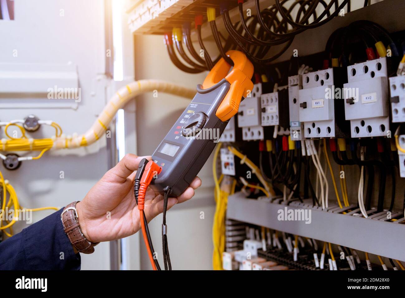 Testing voltage at panel hi-res stock photography and images - Alamy