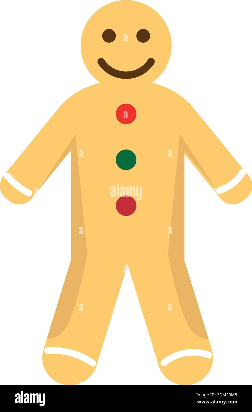 Isolated christmas gingerbread icon with a smiley face. Vector ...
