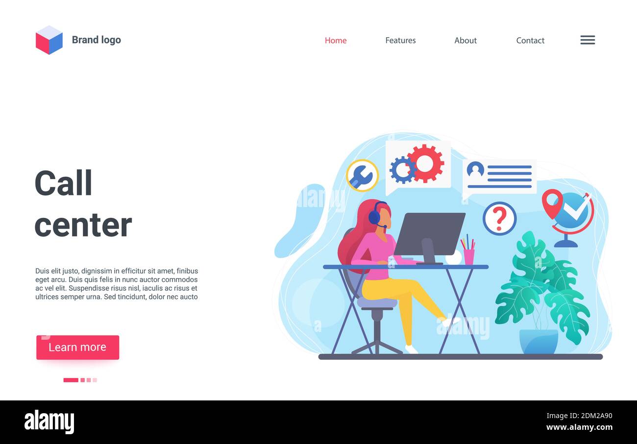 Call center agent character Cut Out Stock Images & Pictures - Alamy