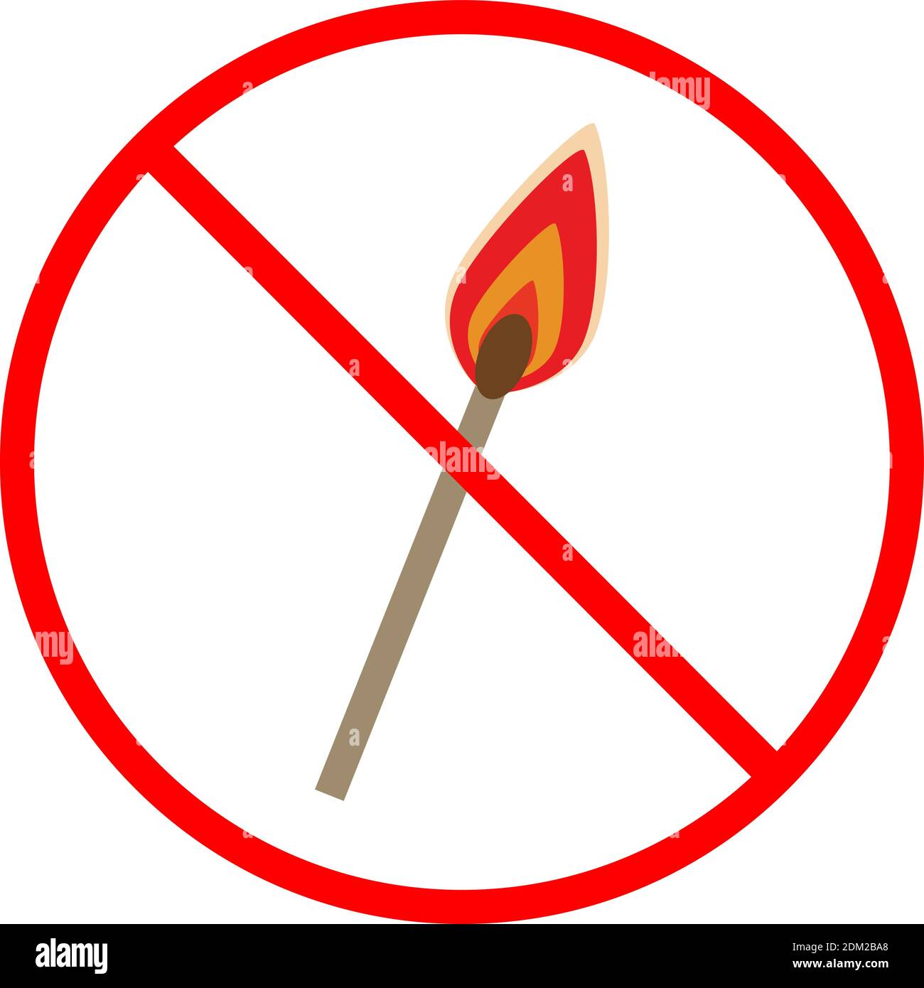 No Stop match with flame. No open flame sign. Illustration symbol icon ...