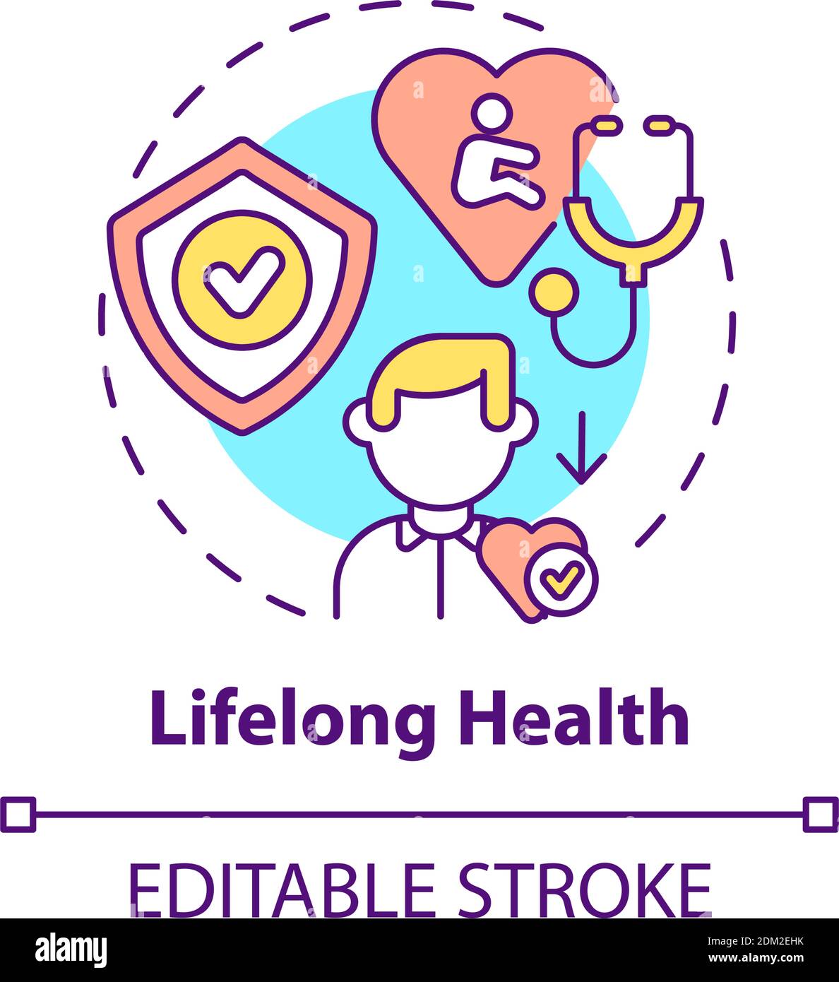 Lifelong health concept icon Stock Vector Image & Art - Alamy
