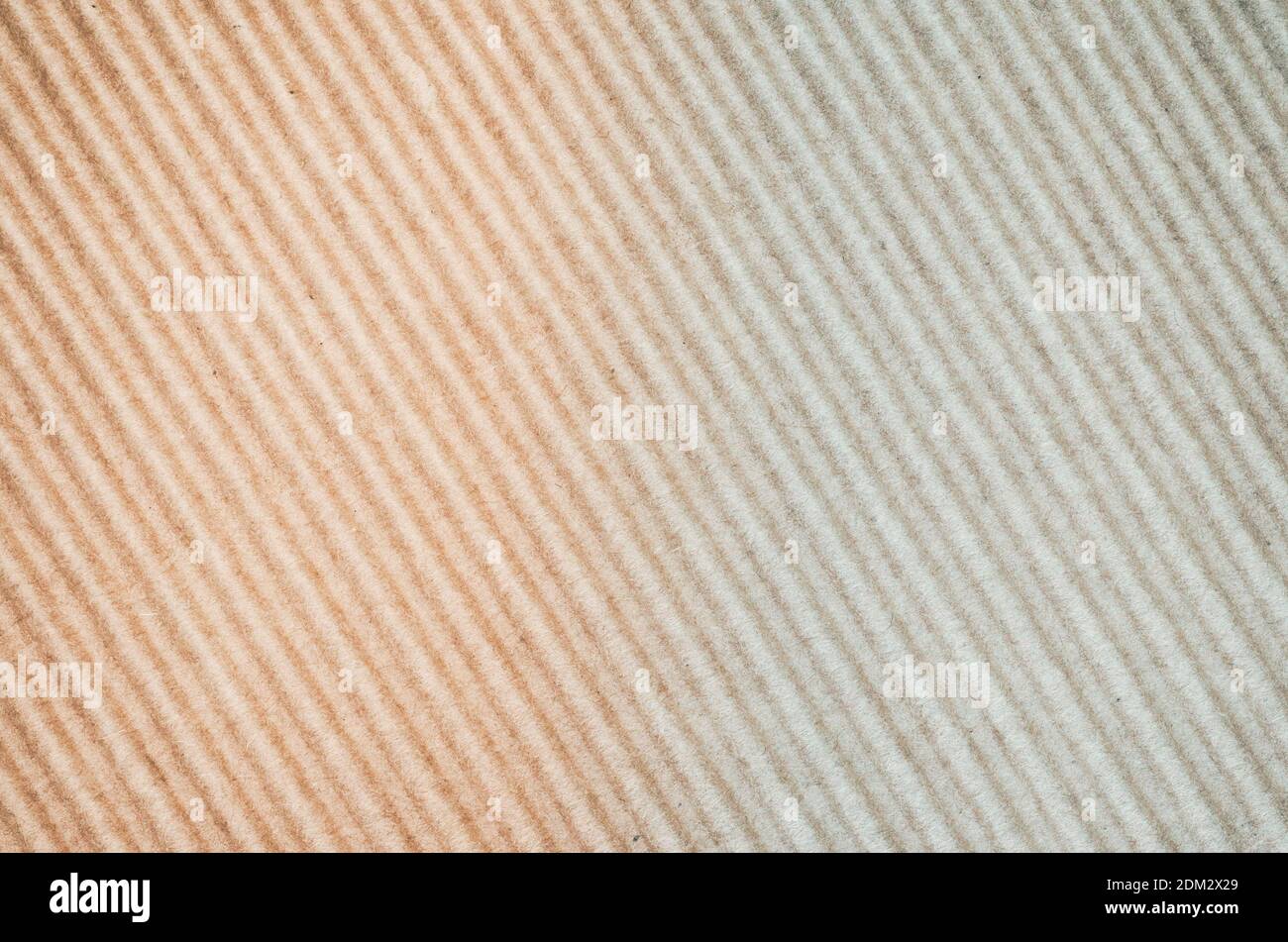 A top view of a dual toned corrugated cardboard with a copy space Stock ...