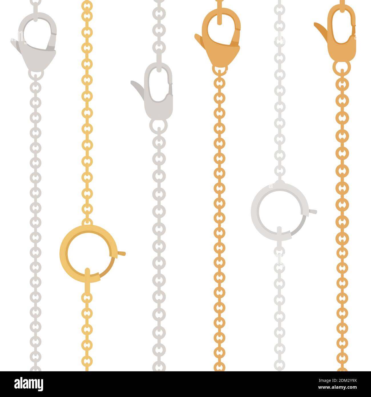 Seamless pattern golden and silver chain with claw clasp jewelry ...