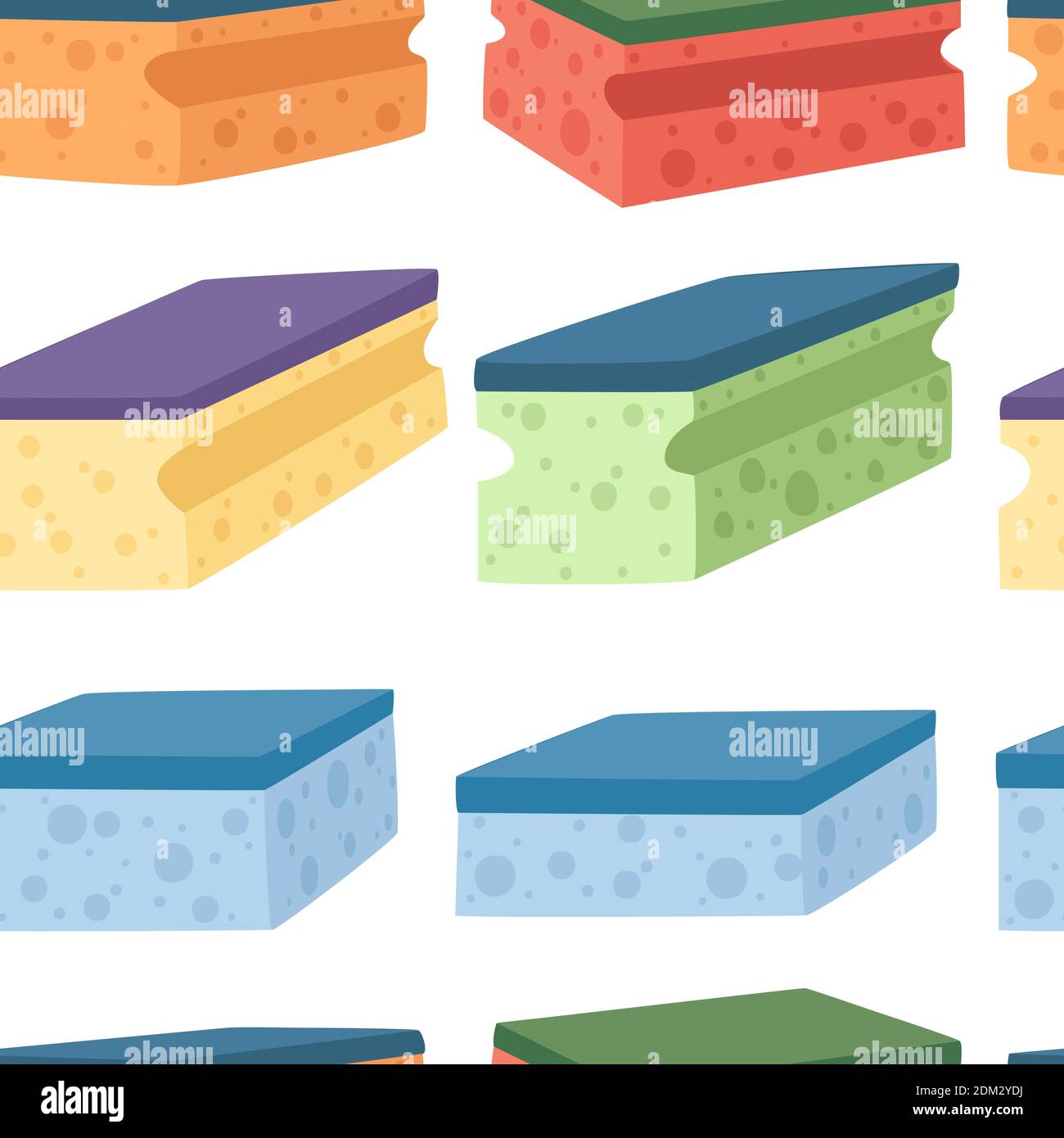 Seamless pattern of foam rubber sponge to wash dishes colored washcloth ...