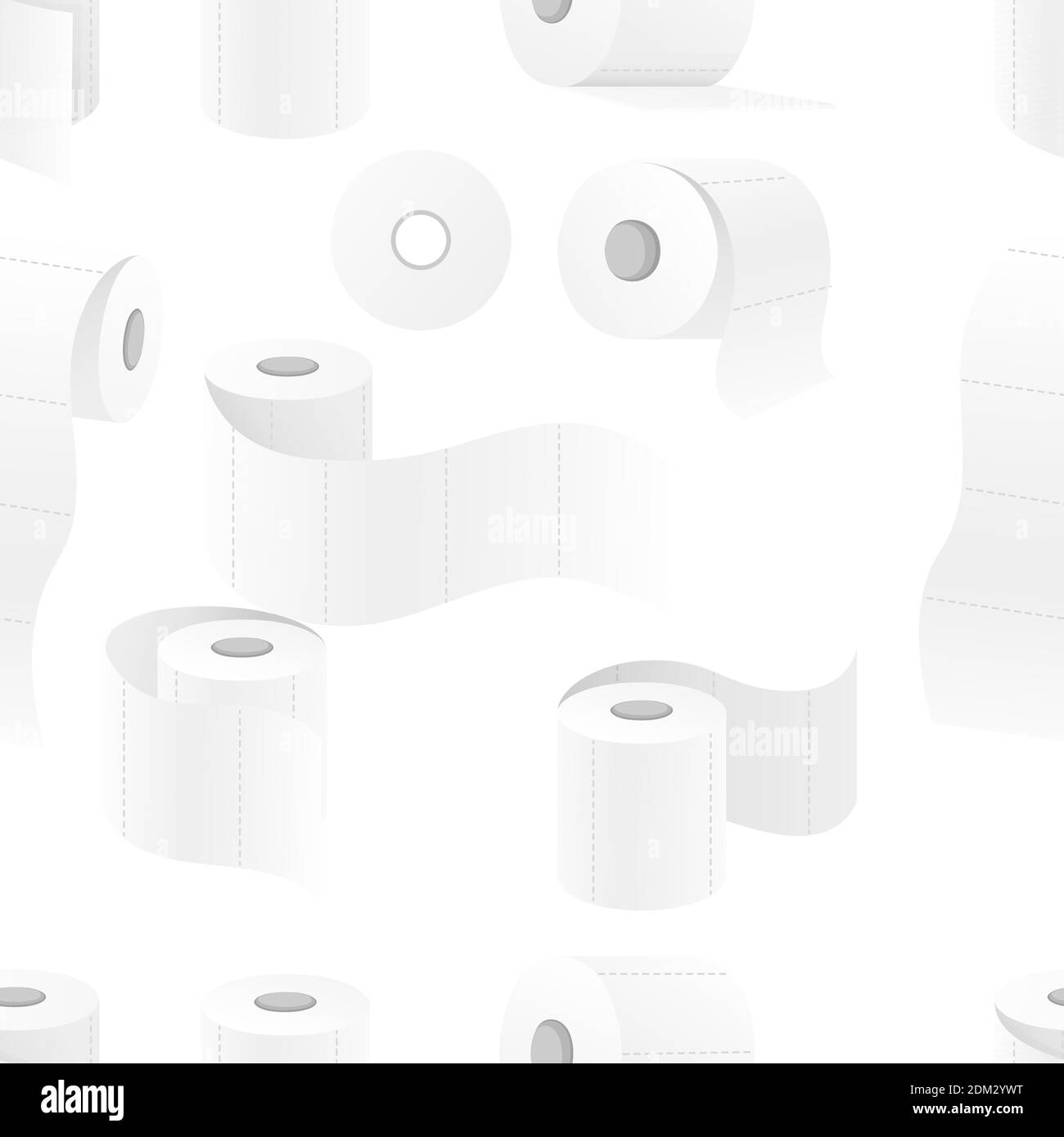 Seamless pattern of white super soft toilet paper flat vector ...