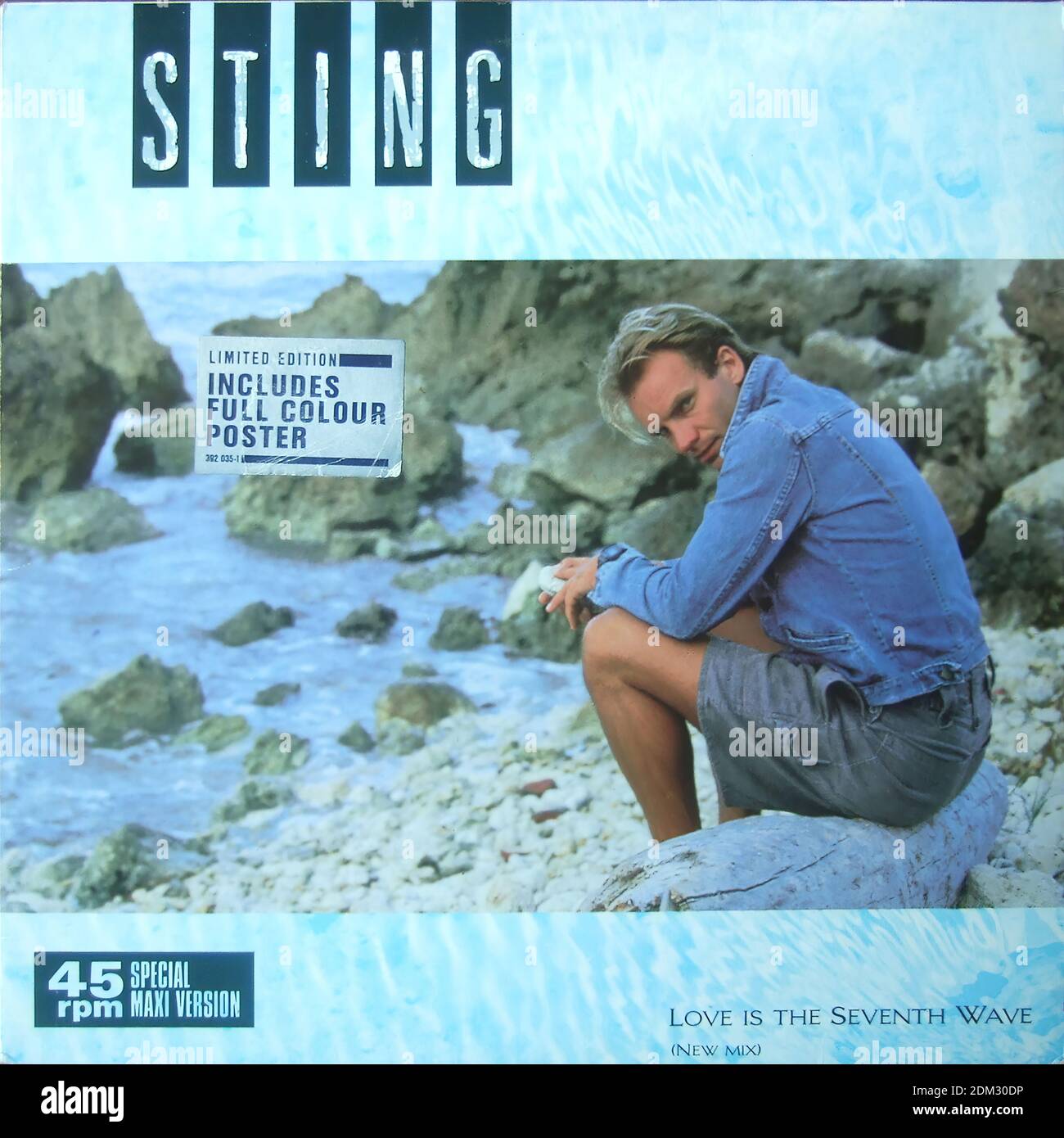 Sting - Love is the Seventh Wave, 12 inch 45 RPM Maxi Single - Vintage vinyl album cover Stock ...