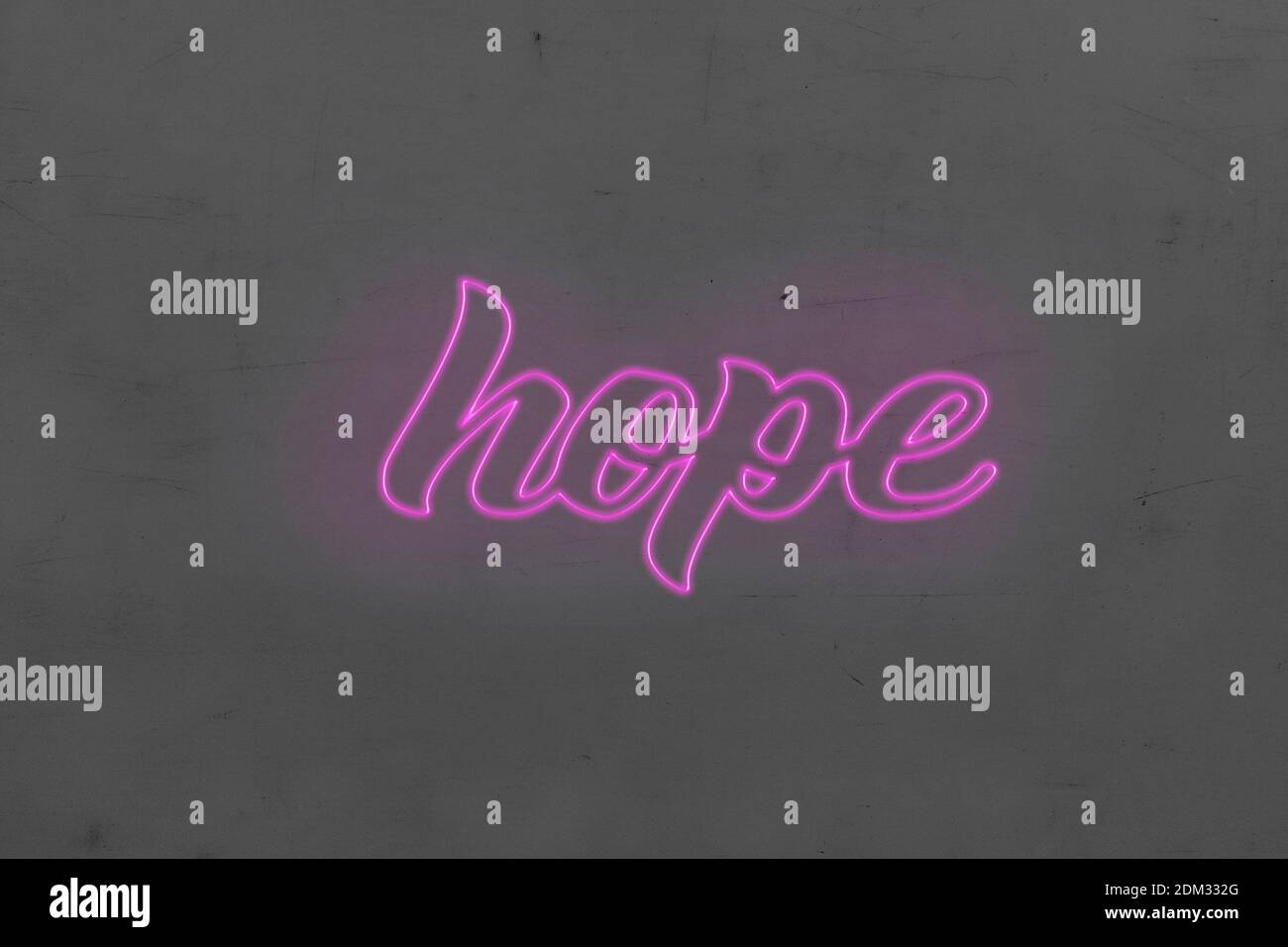 neon hope with purple letters. Vector Illustration Stock Photo - Alamy