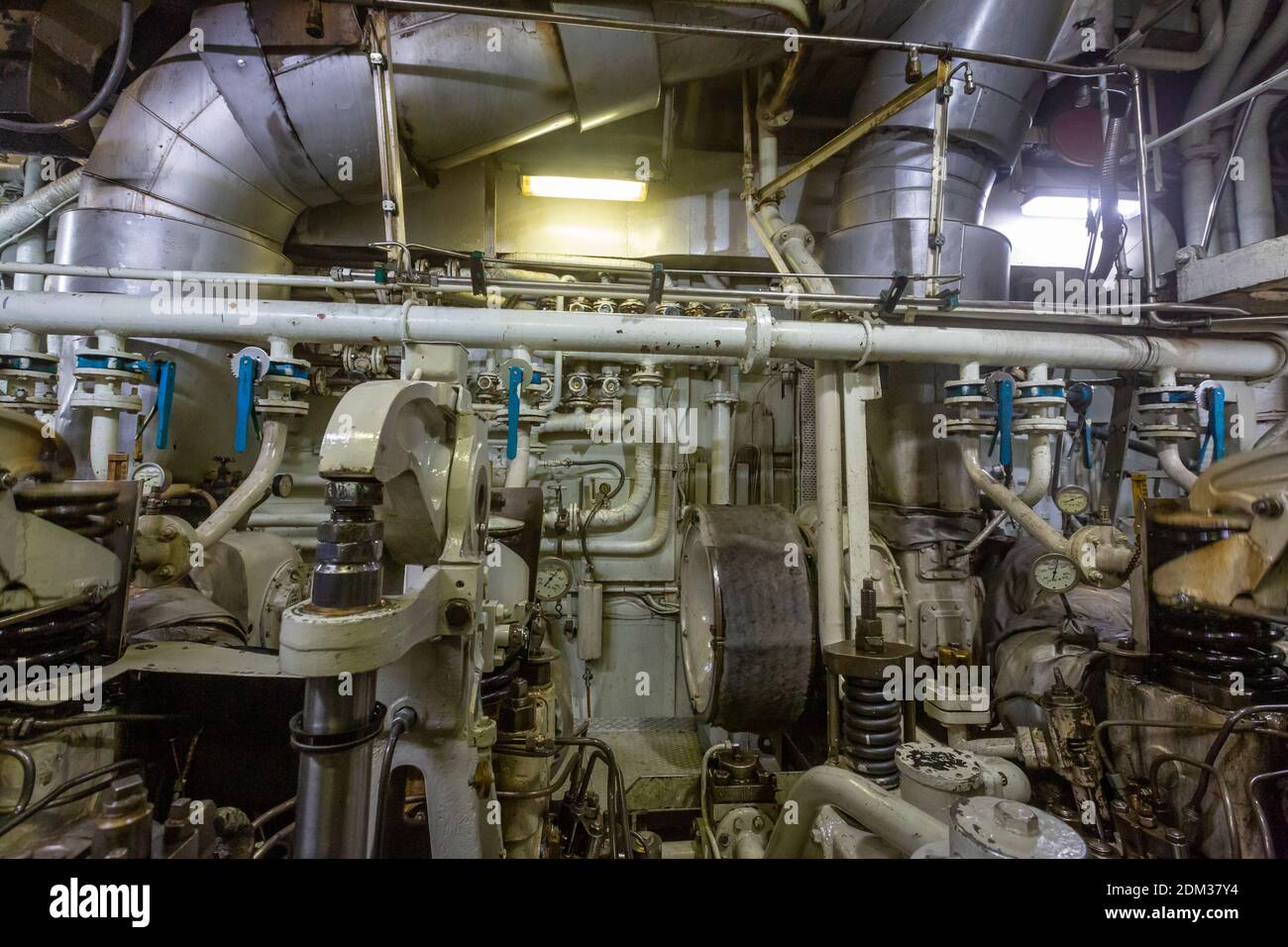 visiting the machine room of an old ship Stock Photo - Alamy