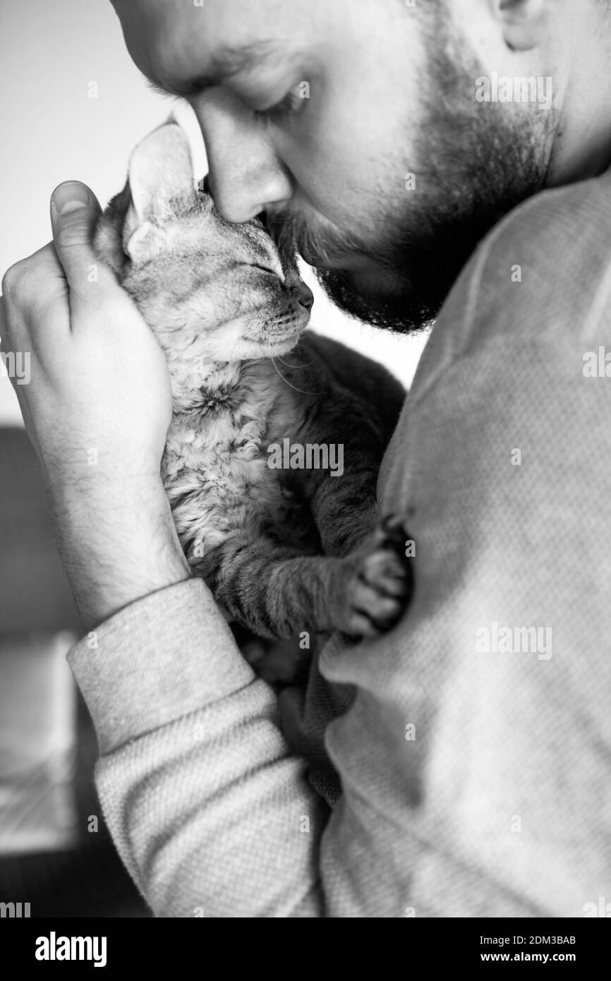 Kissing cat Black and White Stock Photos & Images - Alamy