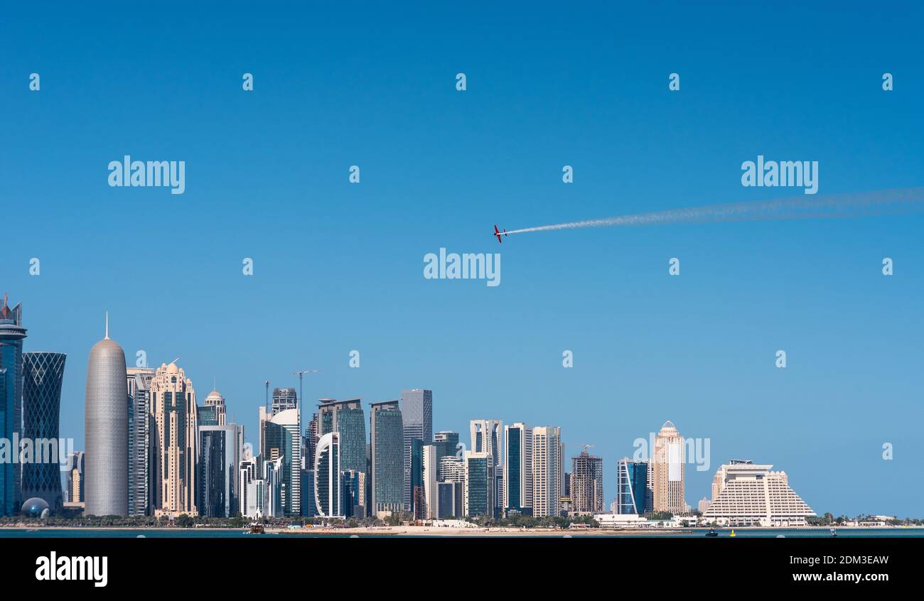 Doha Skyline In The Morning, Qatar Stock Photo - Alamy