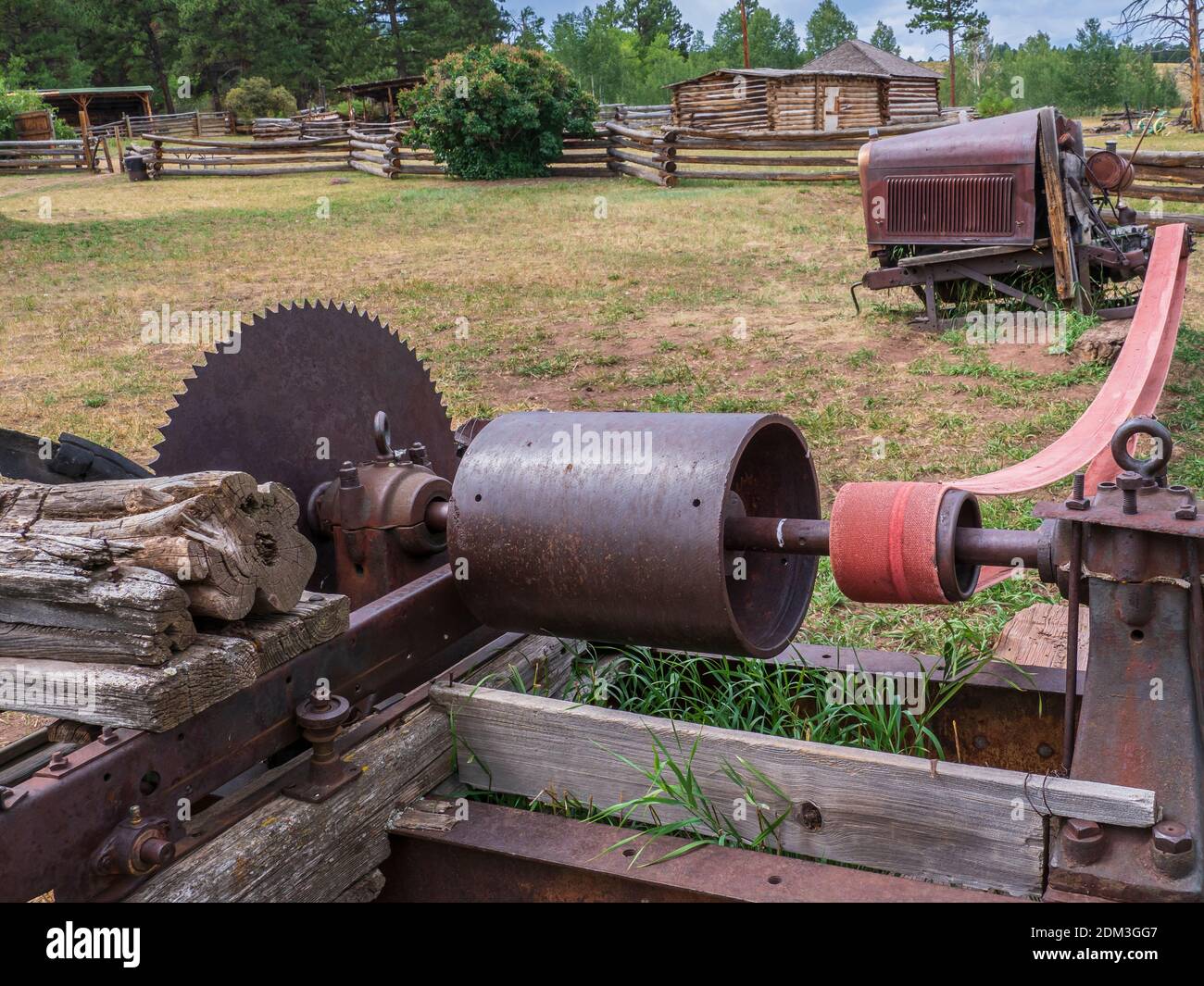 Sawmill outside the wood shed, Swett Ranch National Historic site ...