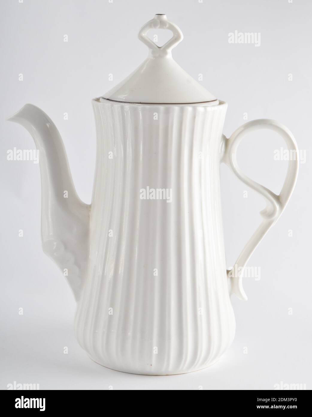 Ceramic white teapot on white background Stock Photo - Alamy