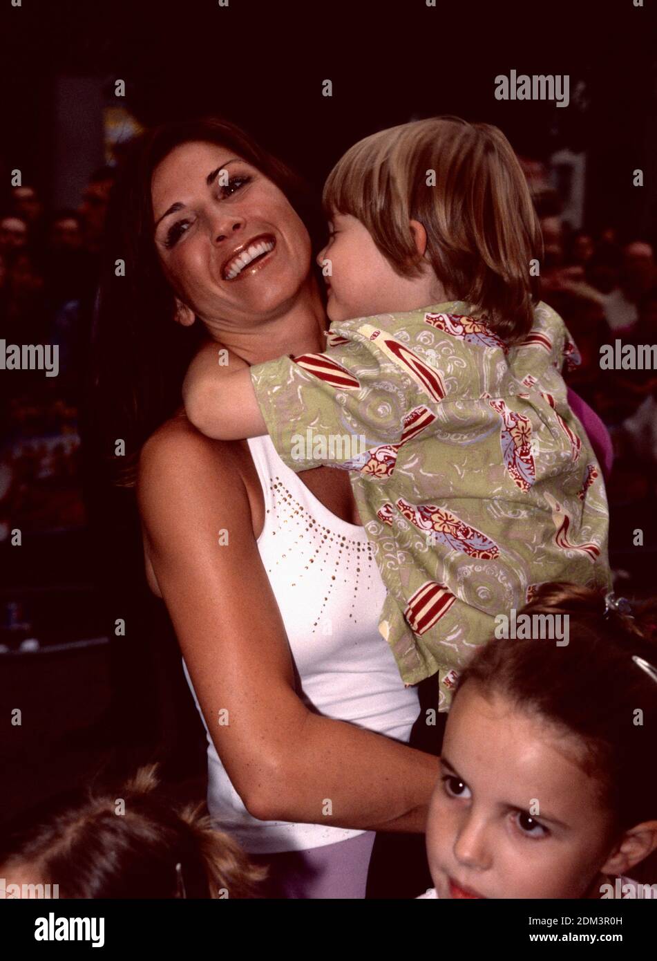 London. UK. LIBRARY. Stacey Young (born Stacey Smith) and son Grady ...