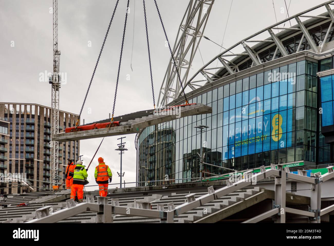 Wembley Stadium, Wembley Park, UK. 16th December 2020. Construction is ...