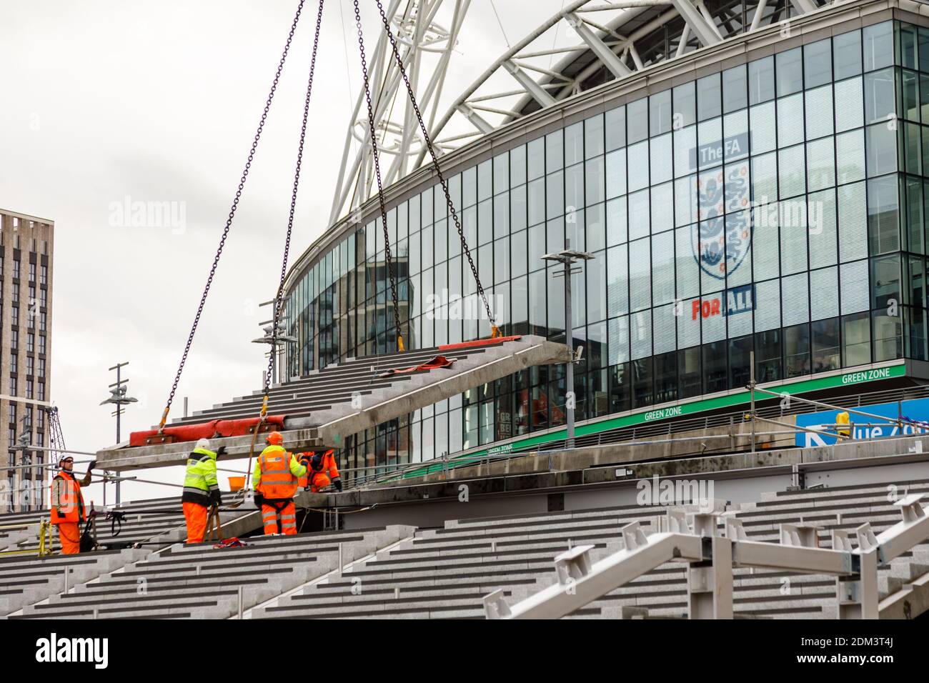 Wembley Stadium, Wembley Park, UK. 16th December 2020. Construction is ...