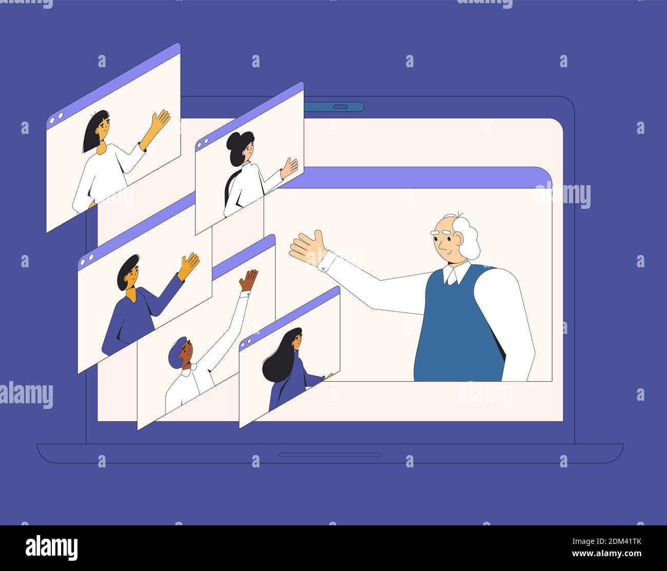 Young woman computer man Stock Vector Images - Alamy