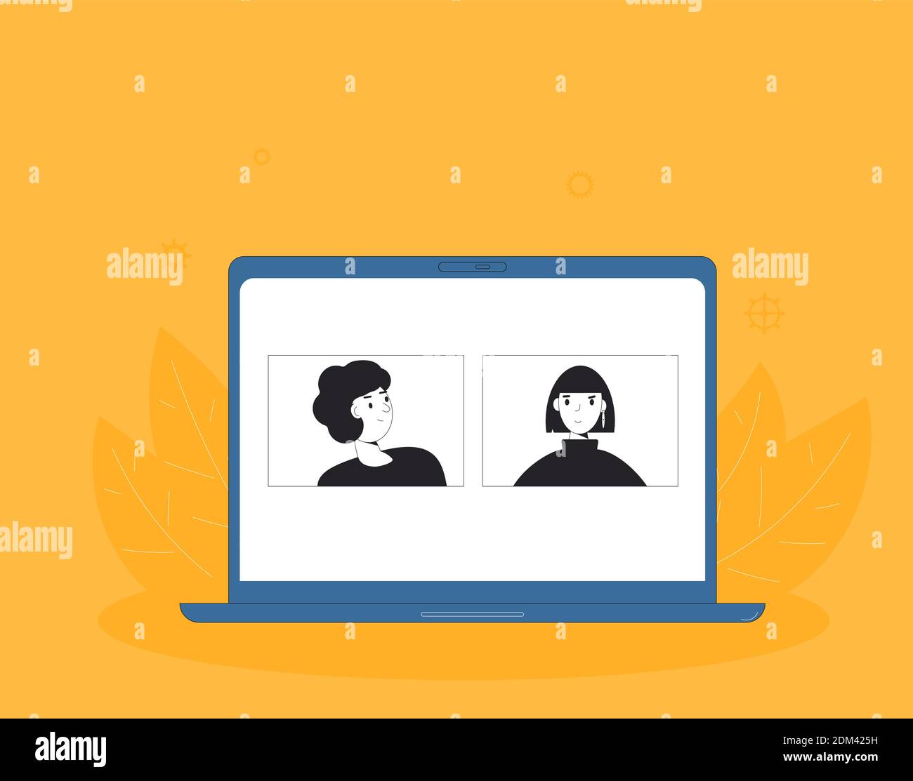 Videoconferencing home Stock Vector Images - Alamy