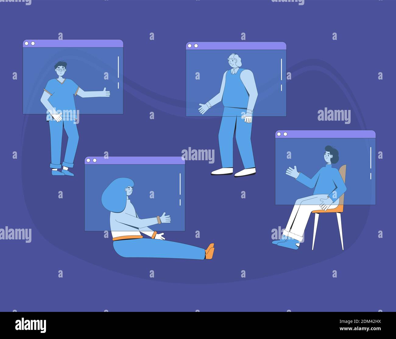 Man woman talking line Stock Vector Images - Alamy