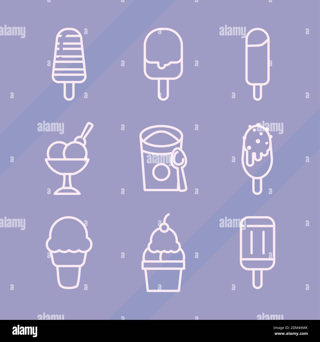 ice cream line style icons collection design, Sweet and dessert theme ...