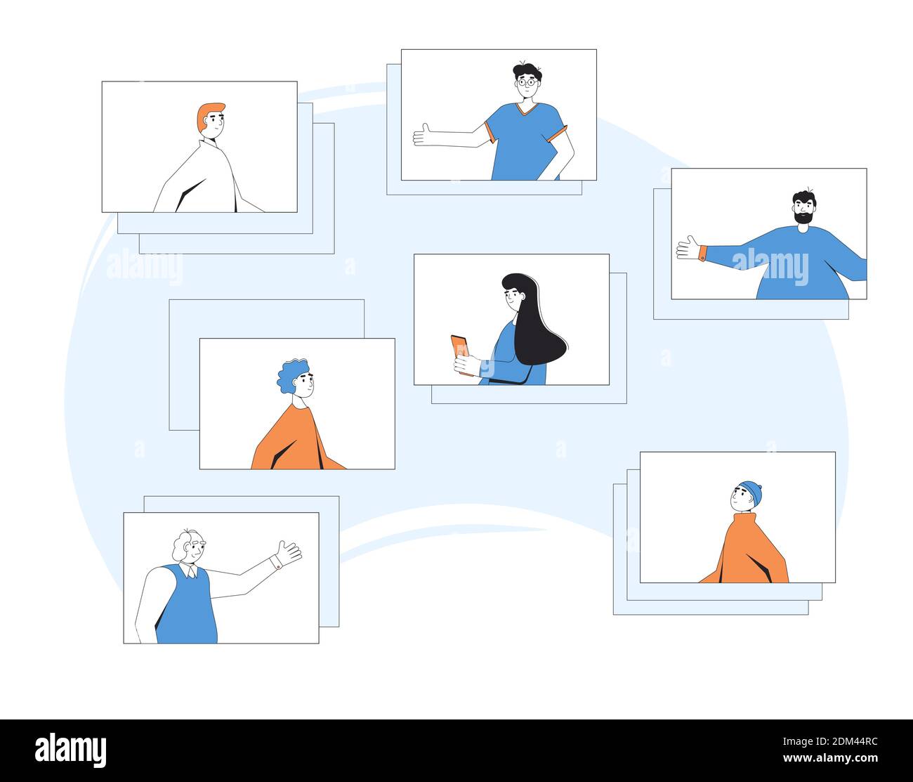 Friends computer blue Stock Vector Images - Alamy