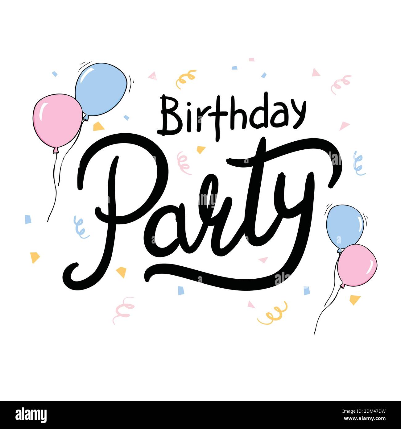 Happy Birthday Hand-drawn card. Vector illustration Stock Vector Image ...