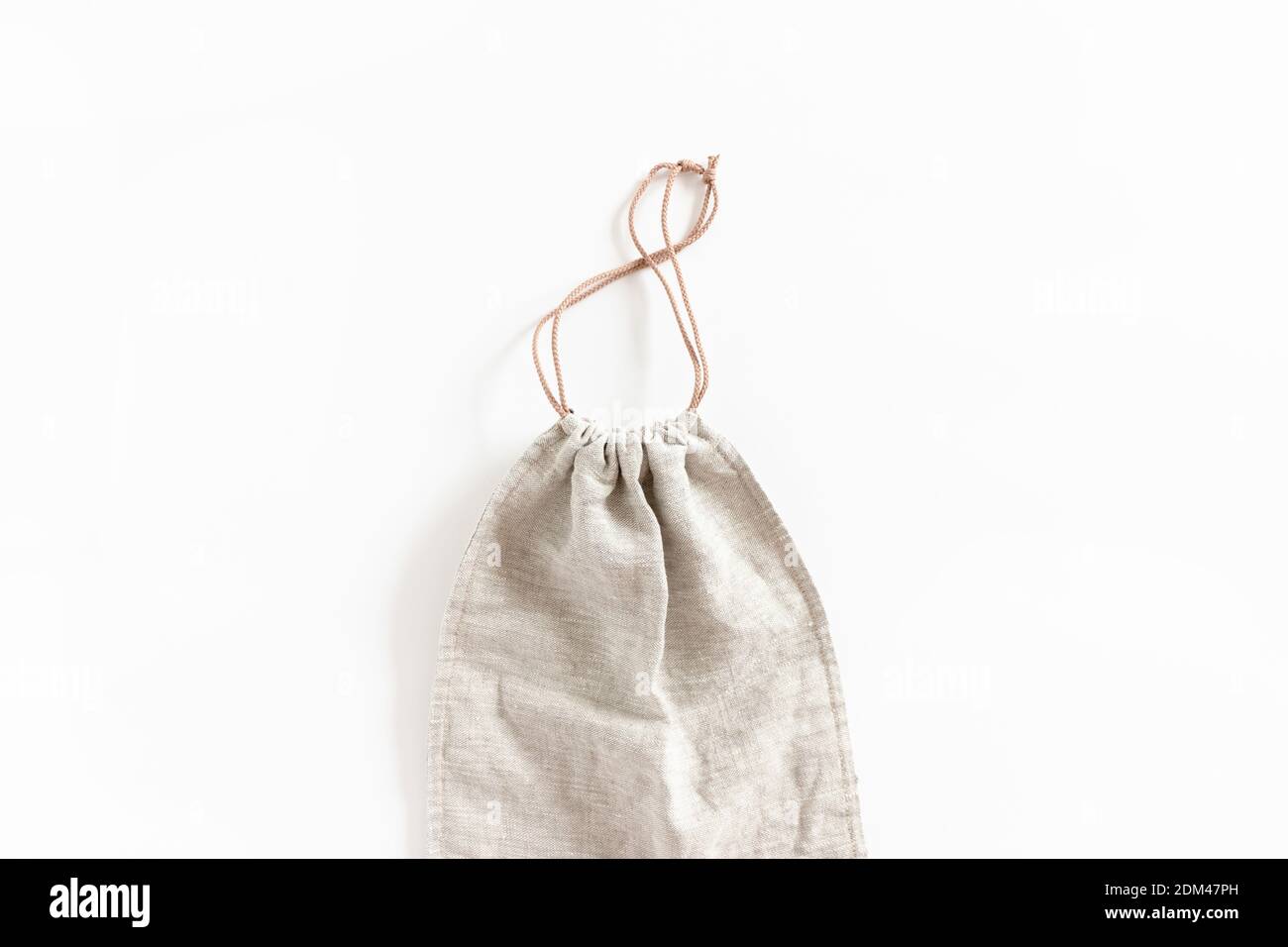 Canvas bag top view on white background Stock Photo - Alamy