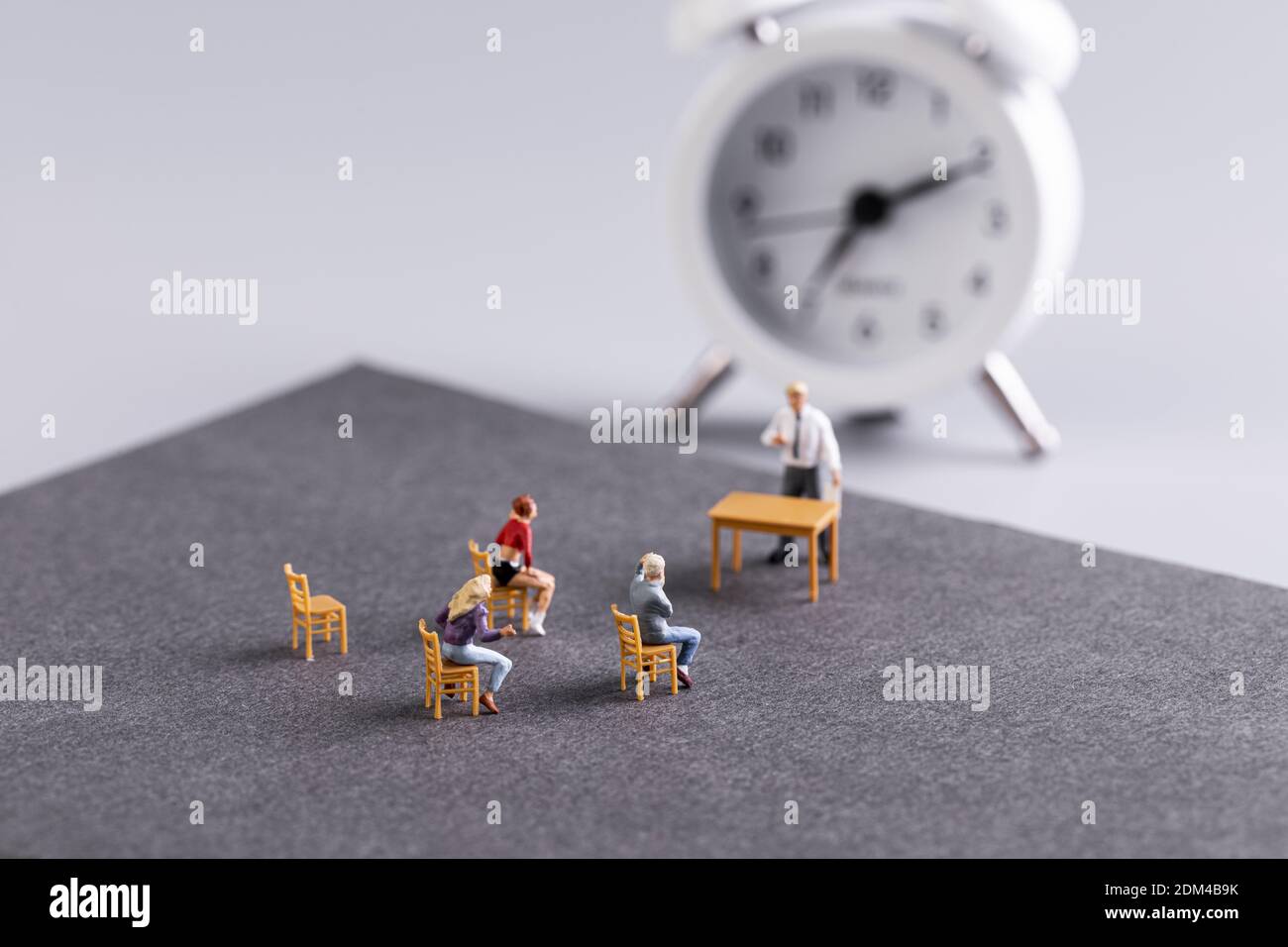 The miniature sculptures of students in a classroom Stock Photo - Alamy