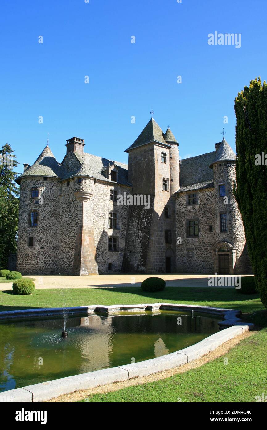 medieval castle (cordès) in orcival in france Stock Photo - Alamy