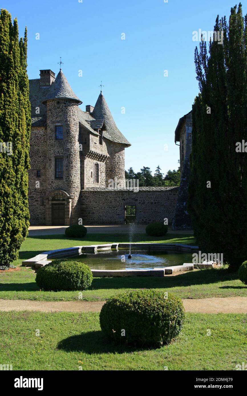 medieval castle (cordès) in orcival in france Stock Photo - Alamy