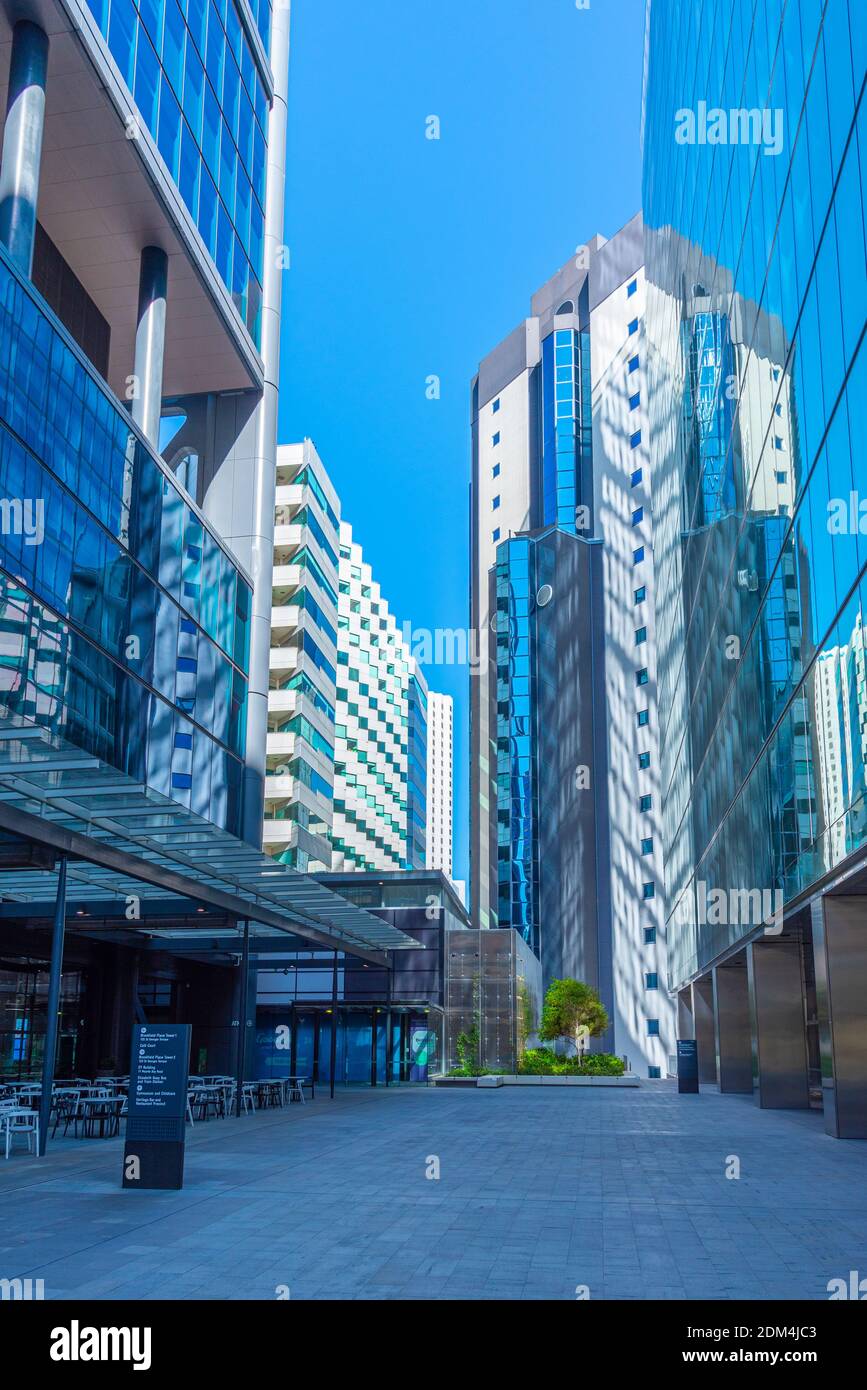 Glass skyscrapers at business district of Perth, Australia Stock Photo ...