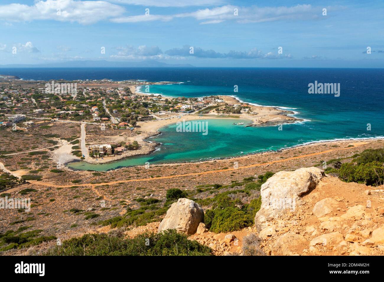 Landscape view of Stavros Beach and Pachia Ammos Beach from the trail ...