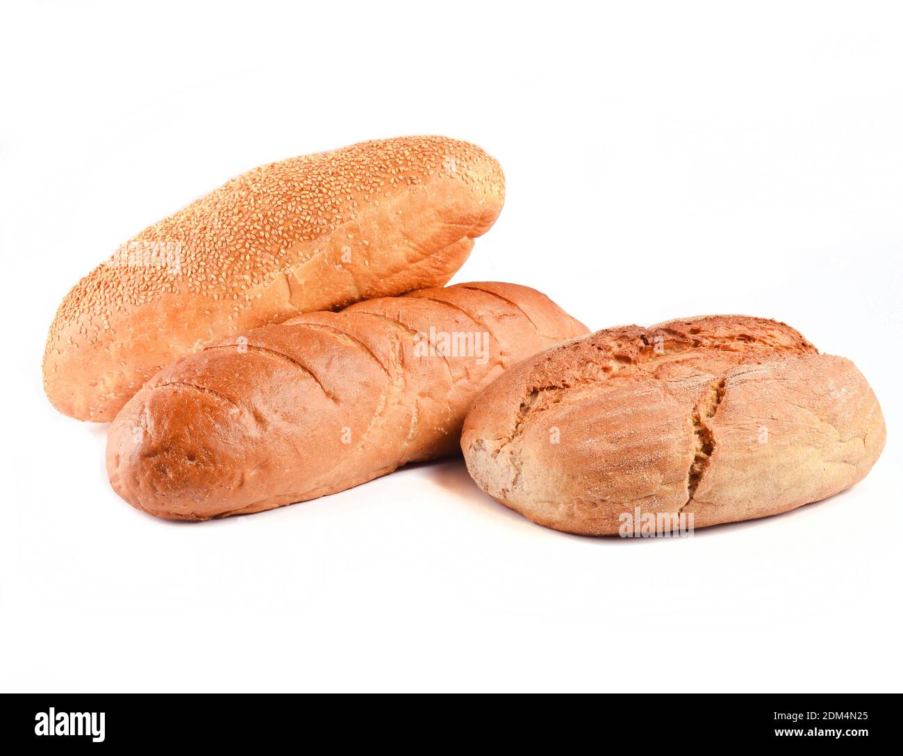 Loaves of bread isolated on white background Stock Photo - Alamy