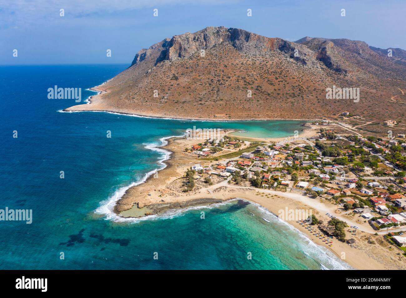 Aerial view of Pachia Ammos Beach and Stavros Beach with Zorba’s ...