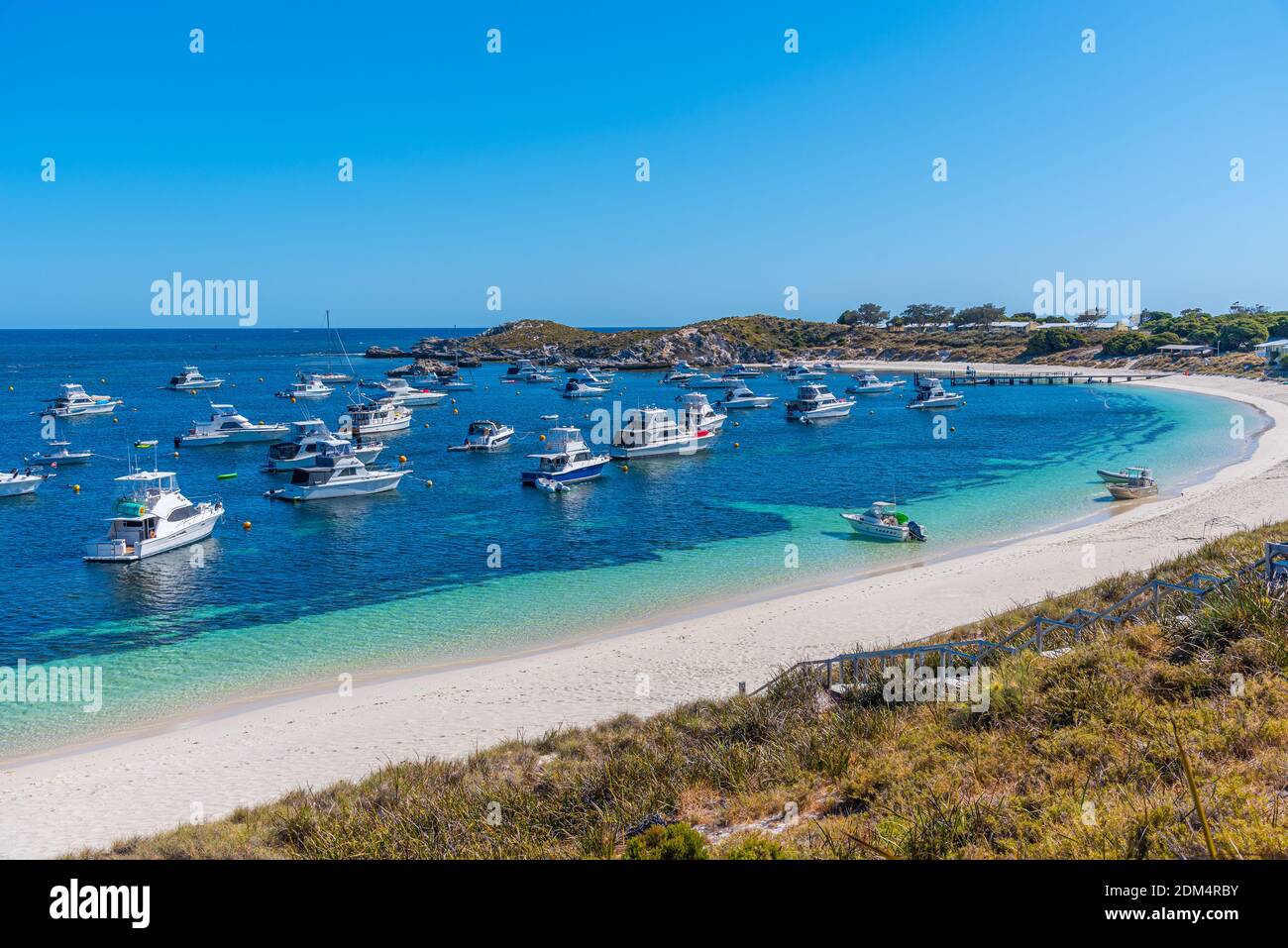 Boats mooring at Geordie bay at Rottnest island in Australia Stock ...
