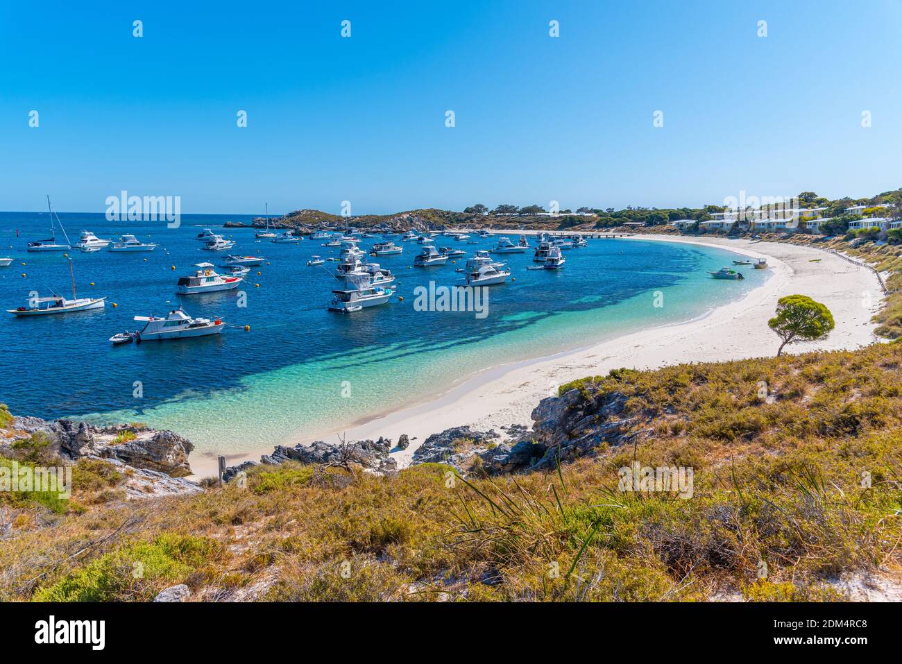 Boats mooring at Geordie bay at Rottnest island in Australia Stock ...